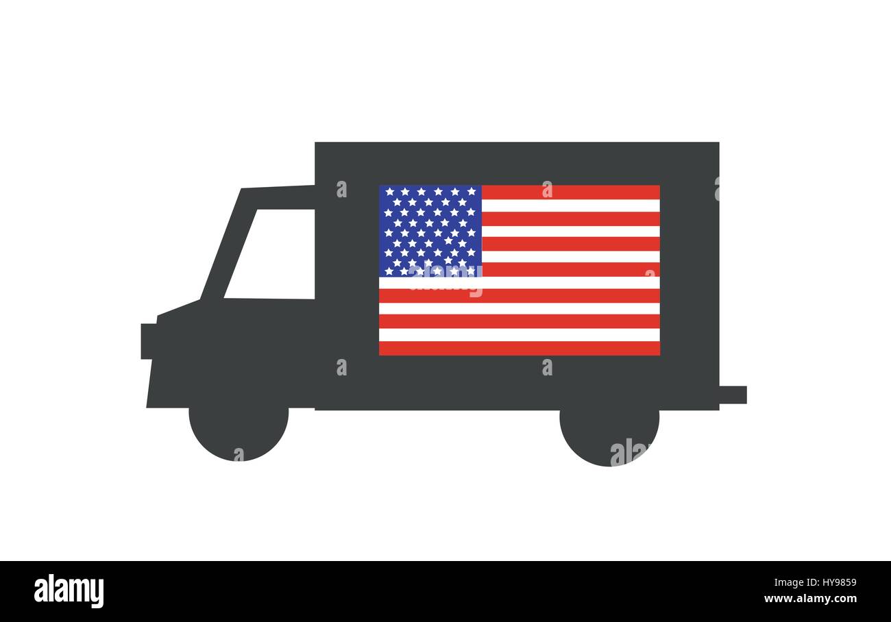 delivery truck icon with american flag Stock Vector Image & Art - Alamy
