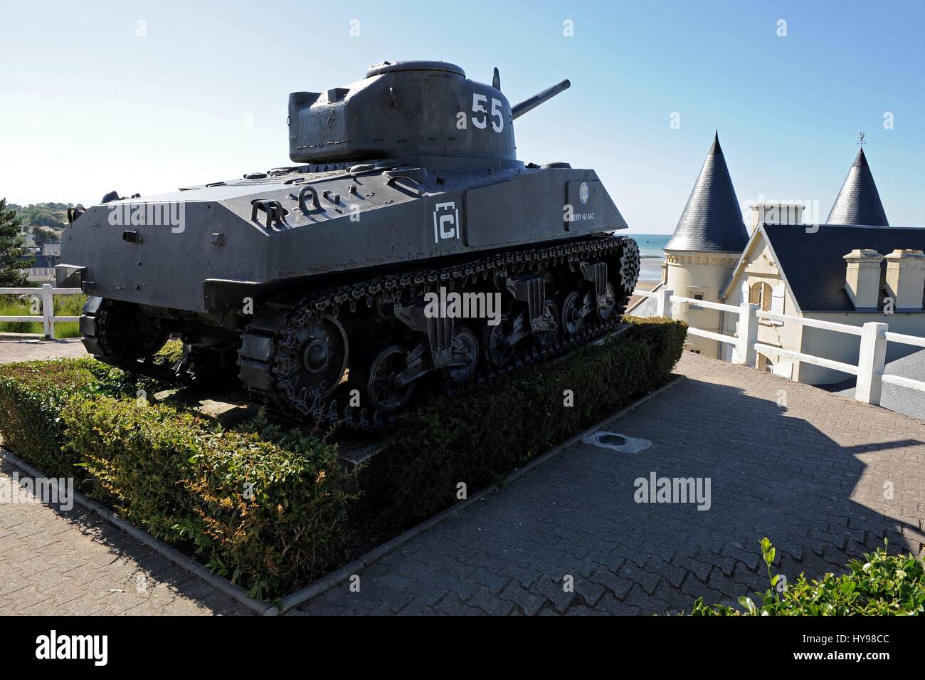 US tanks on 30.07.2015 as part of the memorial "Omaha-Beach", beach of ...