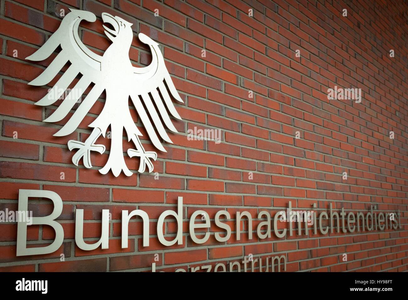 Logo, sign, Bundesnachritendienst writing at the german secret service ...