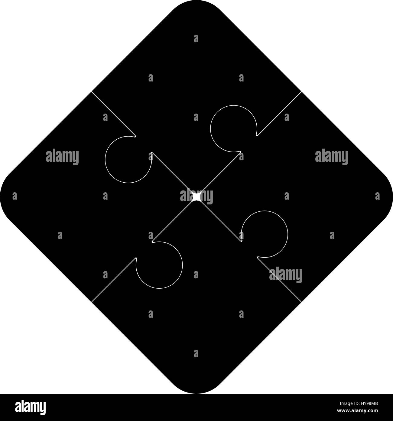 Four puzzle pieces vector illustration, isolated on white background ...