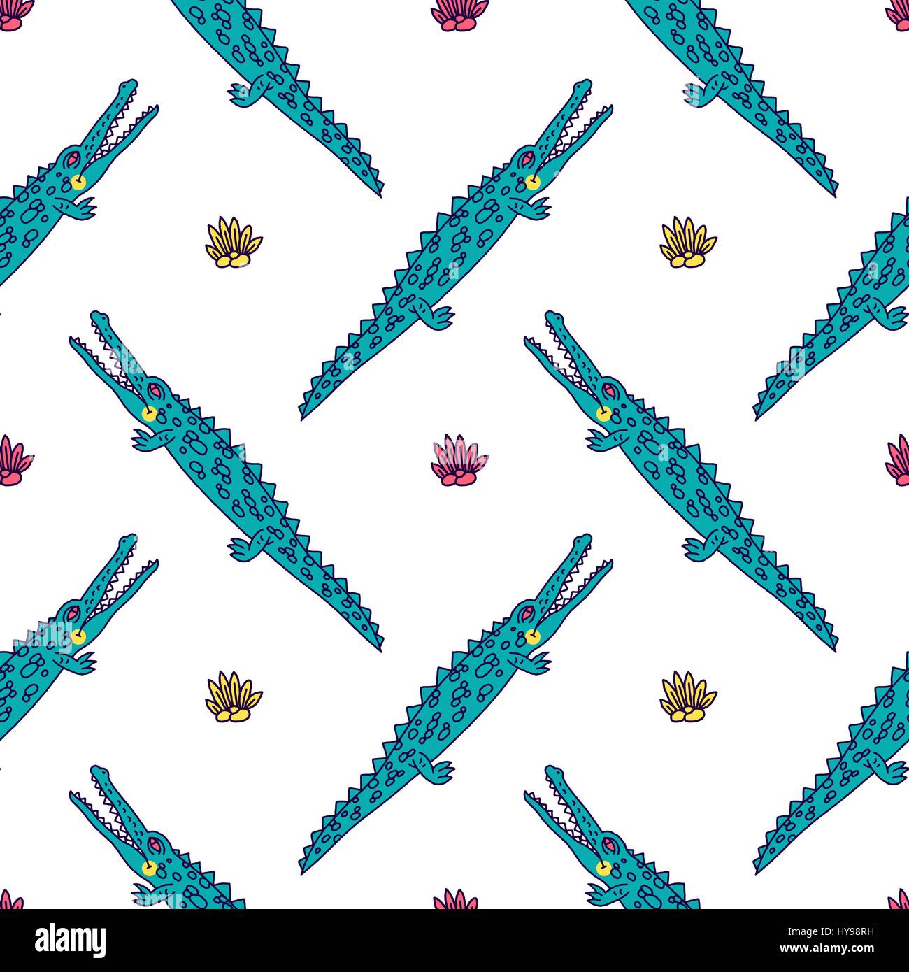 Funny crawling crocodile - vector Stock Vector Image & Art - Alamy