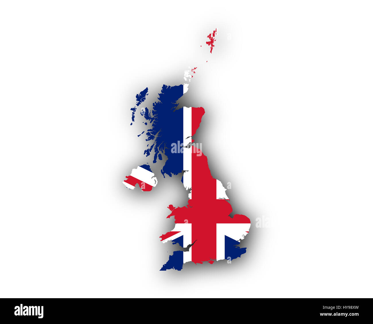 Map and flag of Great Britain Stock Photo - Alamy