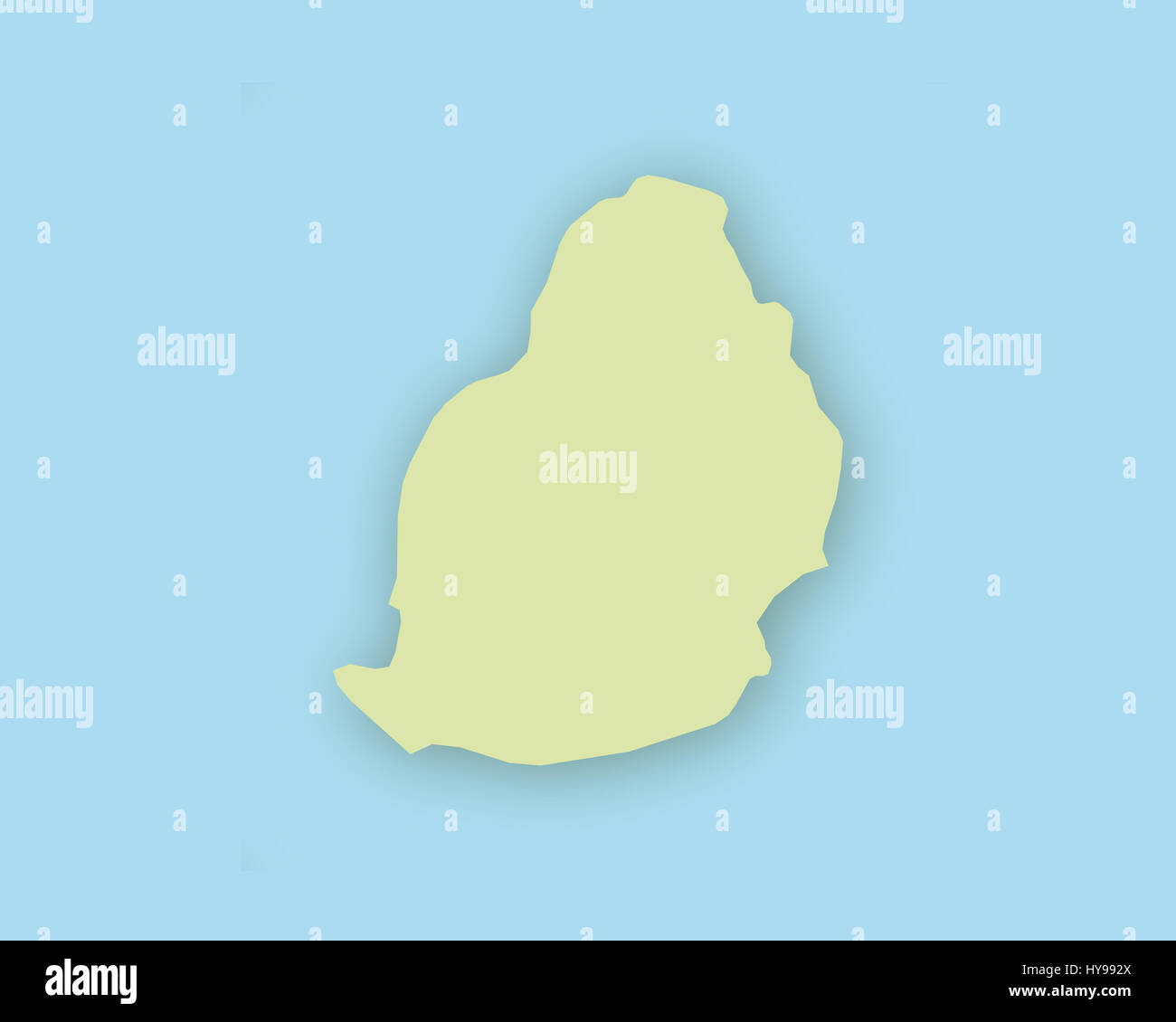 Map of mauritius with shadow hi-res stock photography and images - Alamy