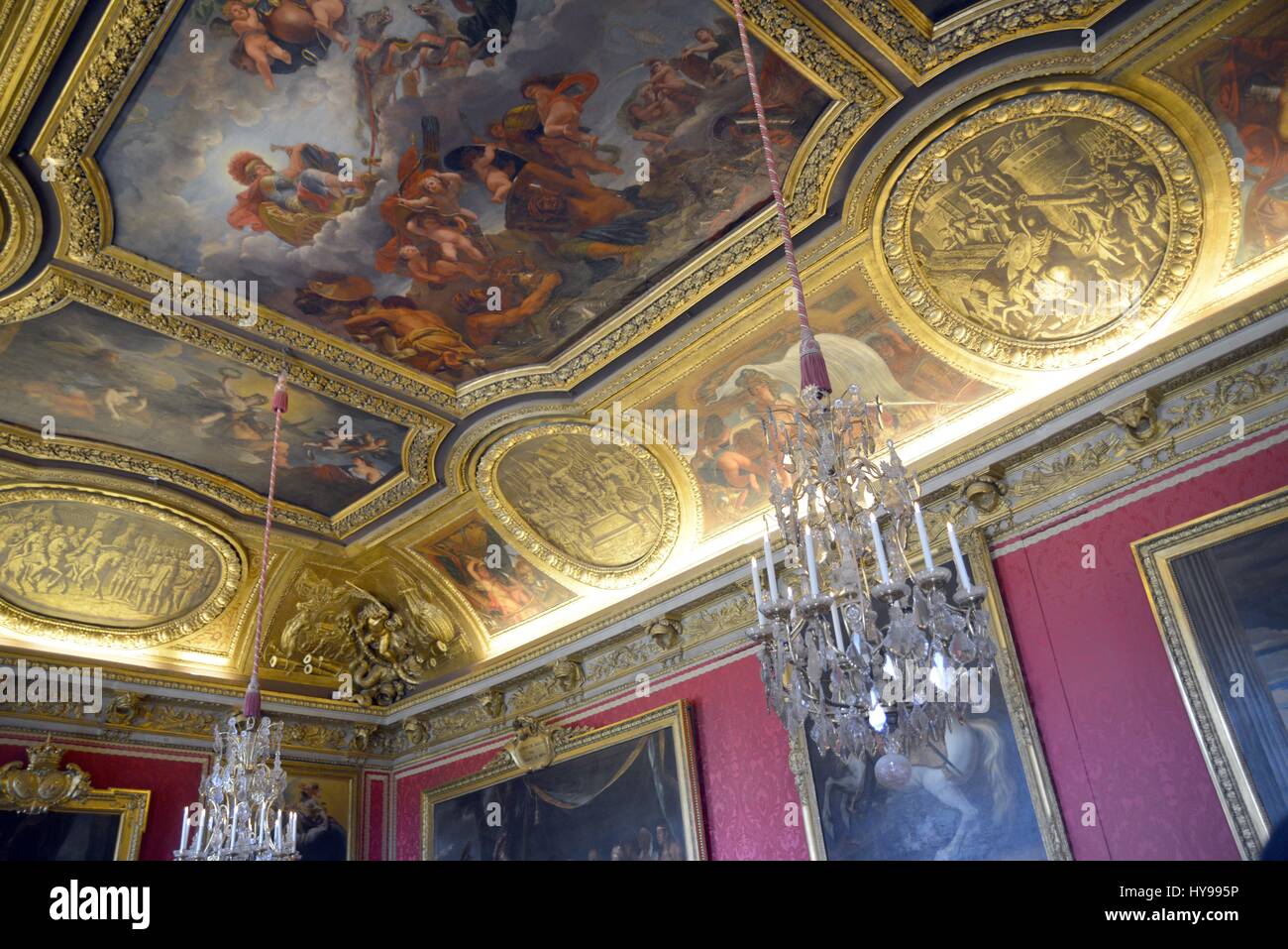 The ceiling of the Mercury Room in the palace of Versailles on June ...