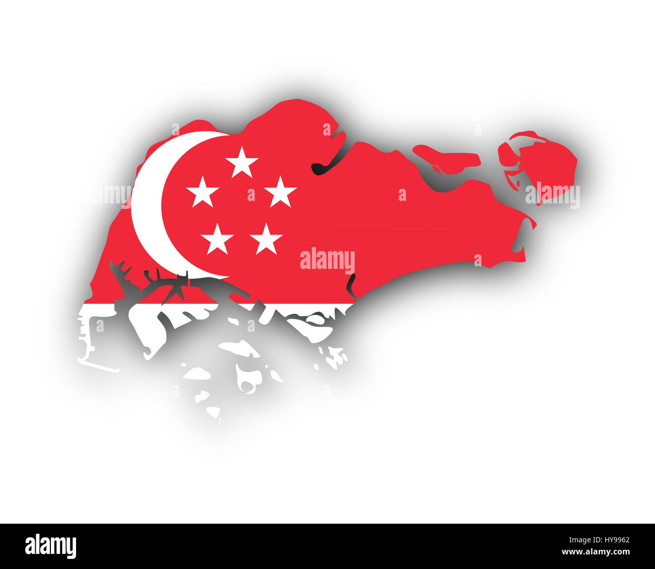 Map and flag of Singapore Stock Photo - Alamy