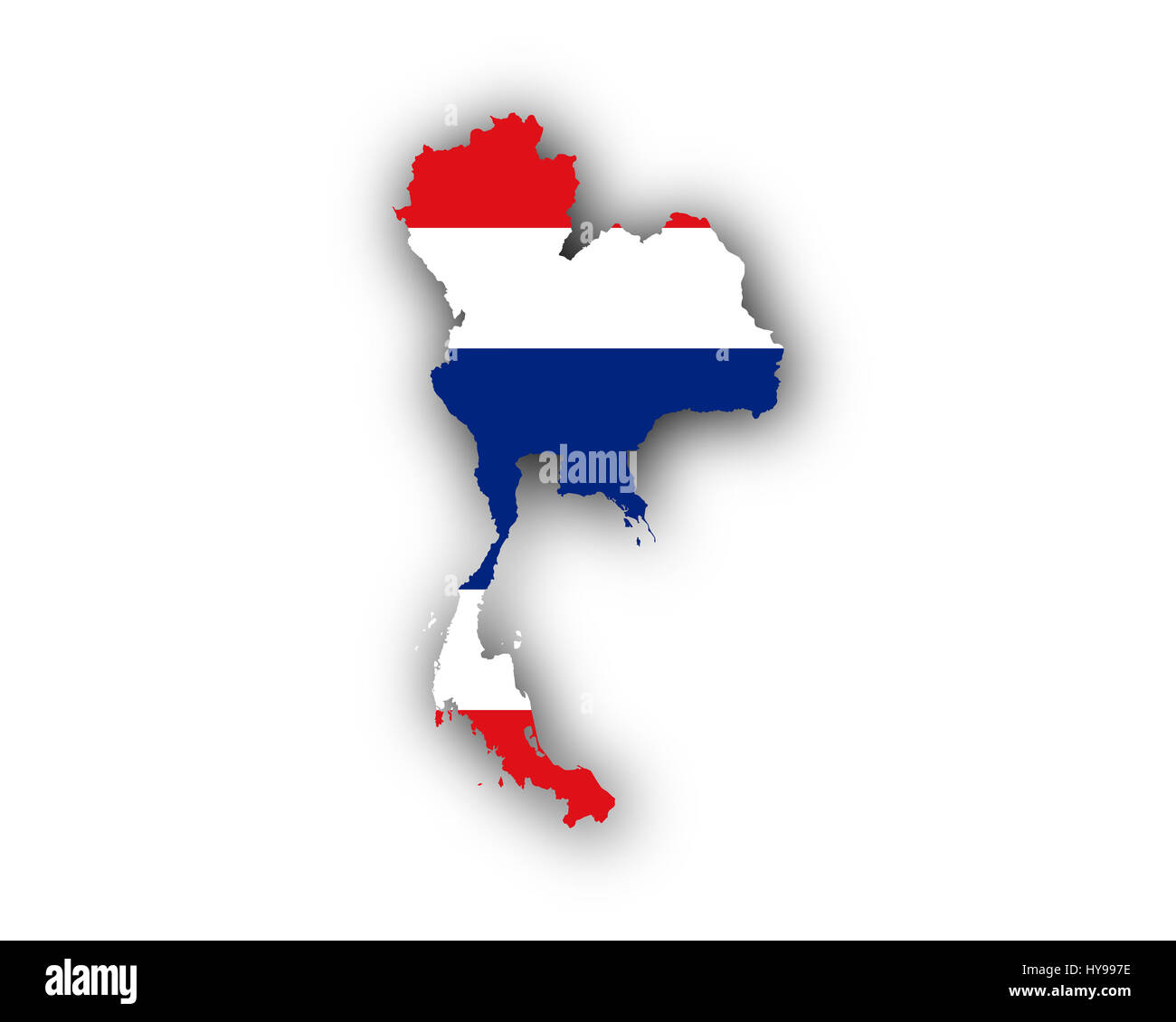 Map and flag of Thailand Stock Photo - Alamy