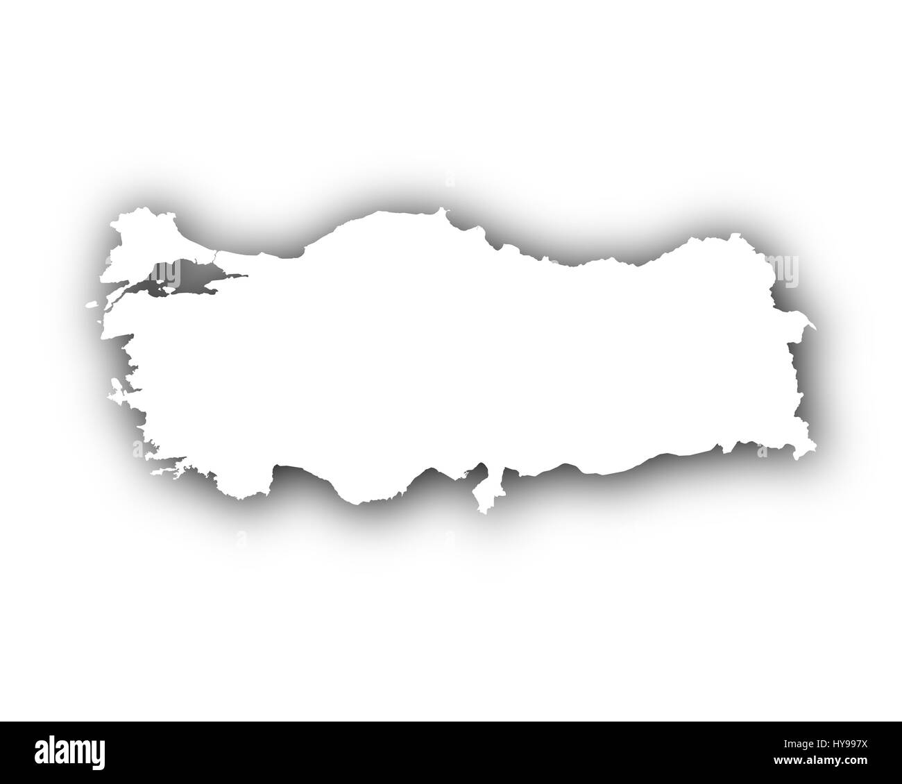 Map of Turkey with shadow Stock Photo - Alamy