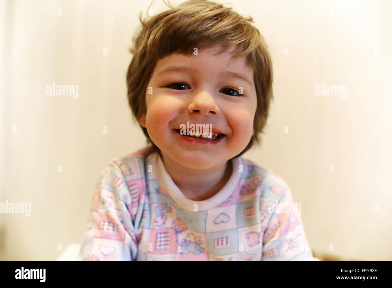 kid smiling and have fun white background Stock Photo - Alamy