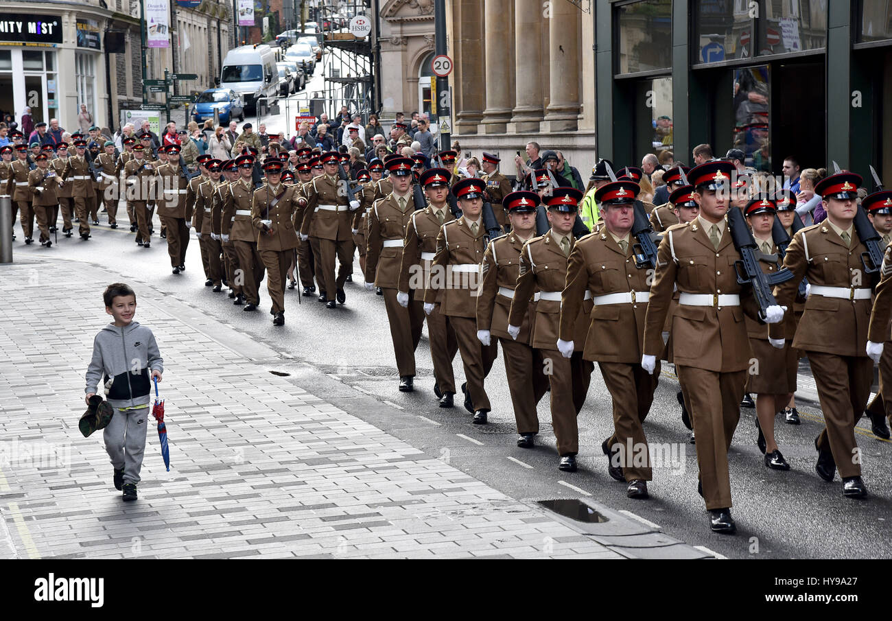 Soldiers from the 104th Regiment Royal Artillery marking their 50th ...