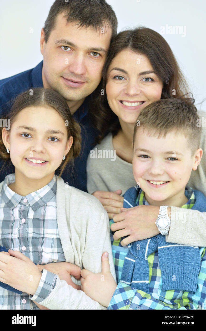 Happy family with children Stock Photo - Alamy