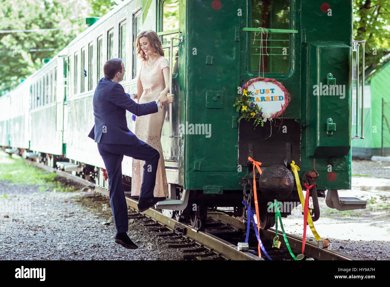 Railroad train wagon ladder hi-res stock photography and images - Alamy