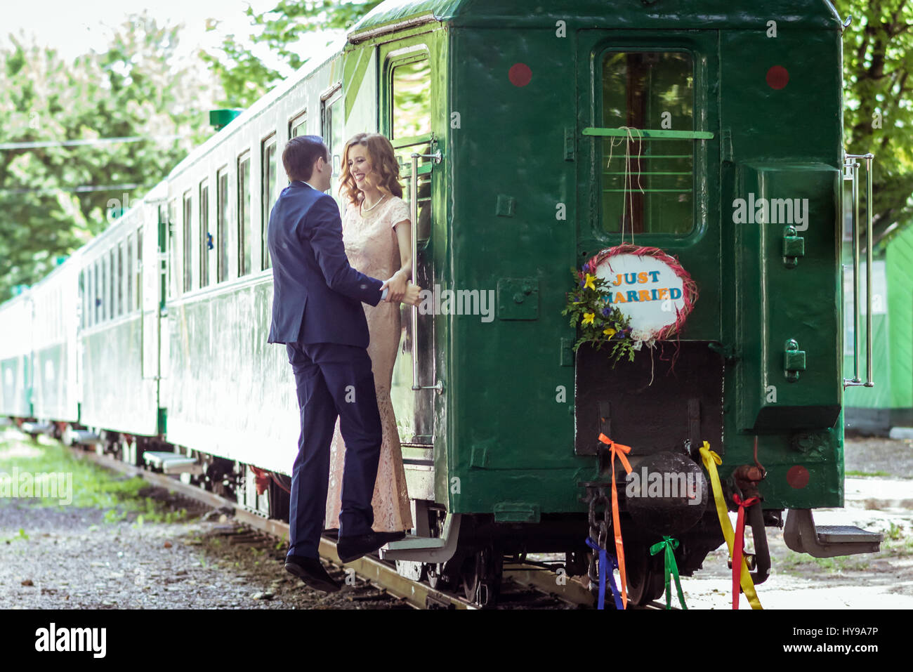 Railroad train wagon ladder hi-res stock photography and images - Alamy