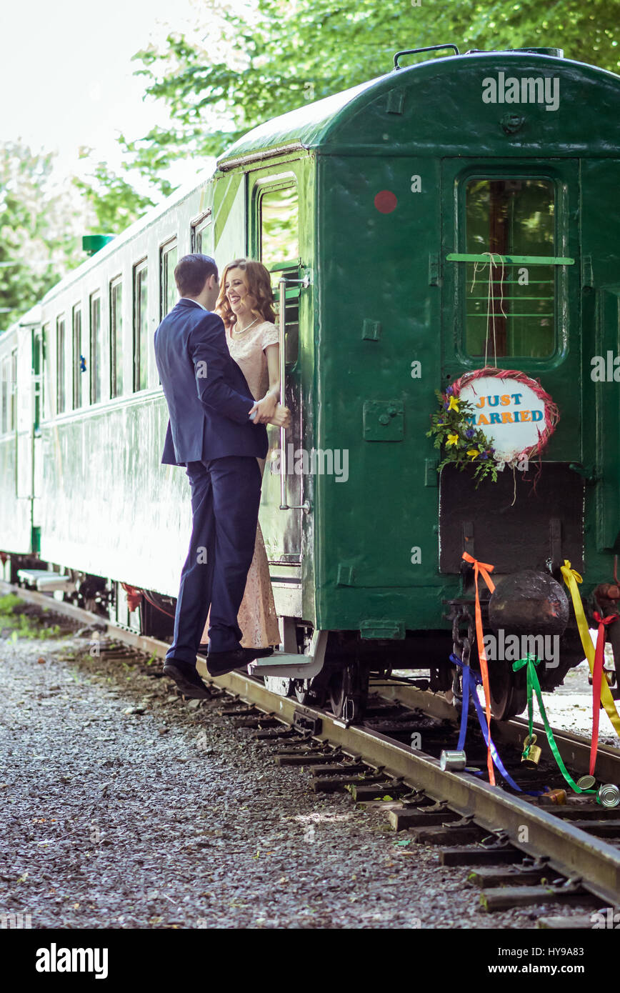 Railroad train wagon ladder hi-res stock photography and images - Alamy