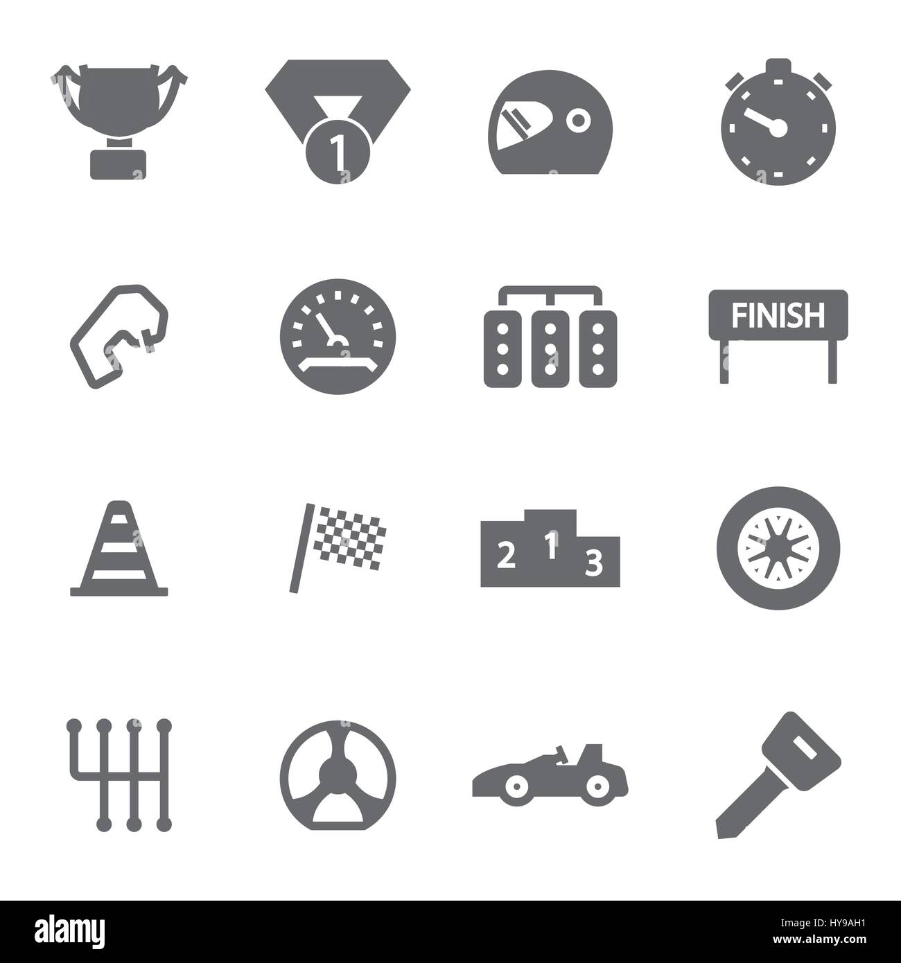 Vector black racing icons set on white background Stock Vector Image ...