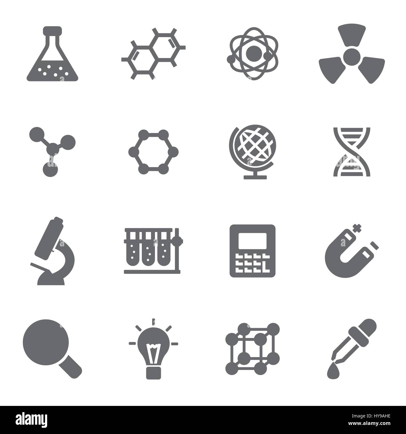 Vector black science icons set on white background Stock Vector Image ...