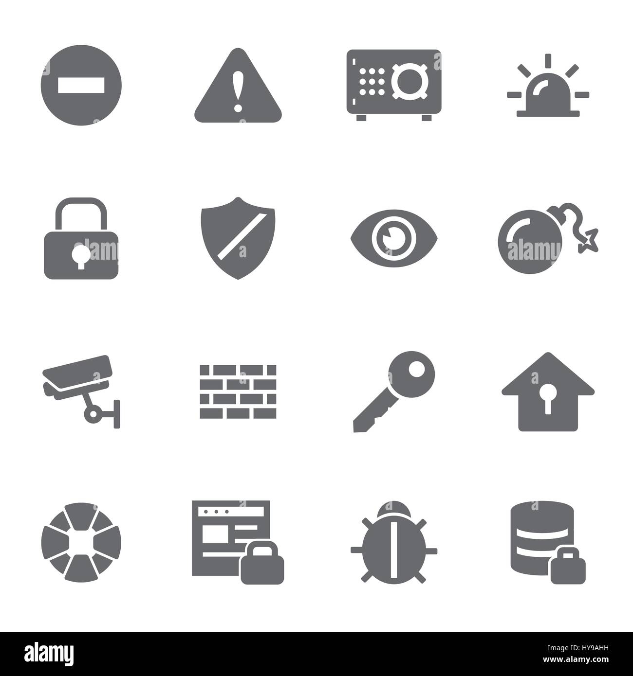 Vector black security icons set on white background Stock Vector Image ...