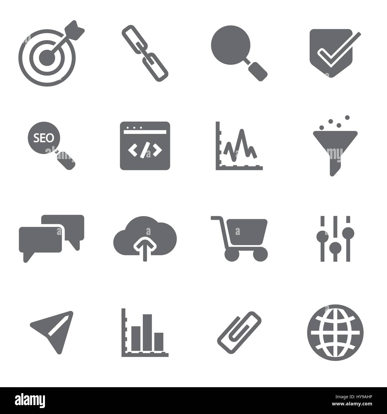 Vector black seo icons set on white background Stock Vector Image & Art ...