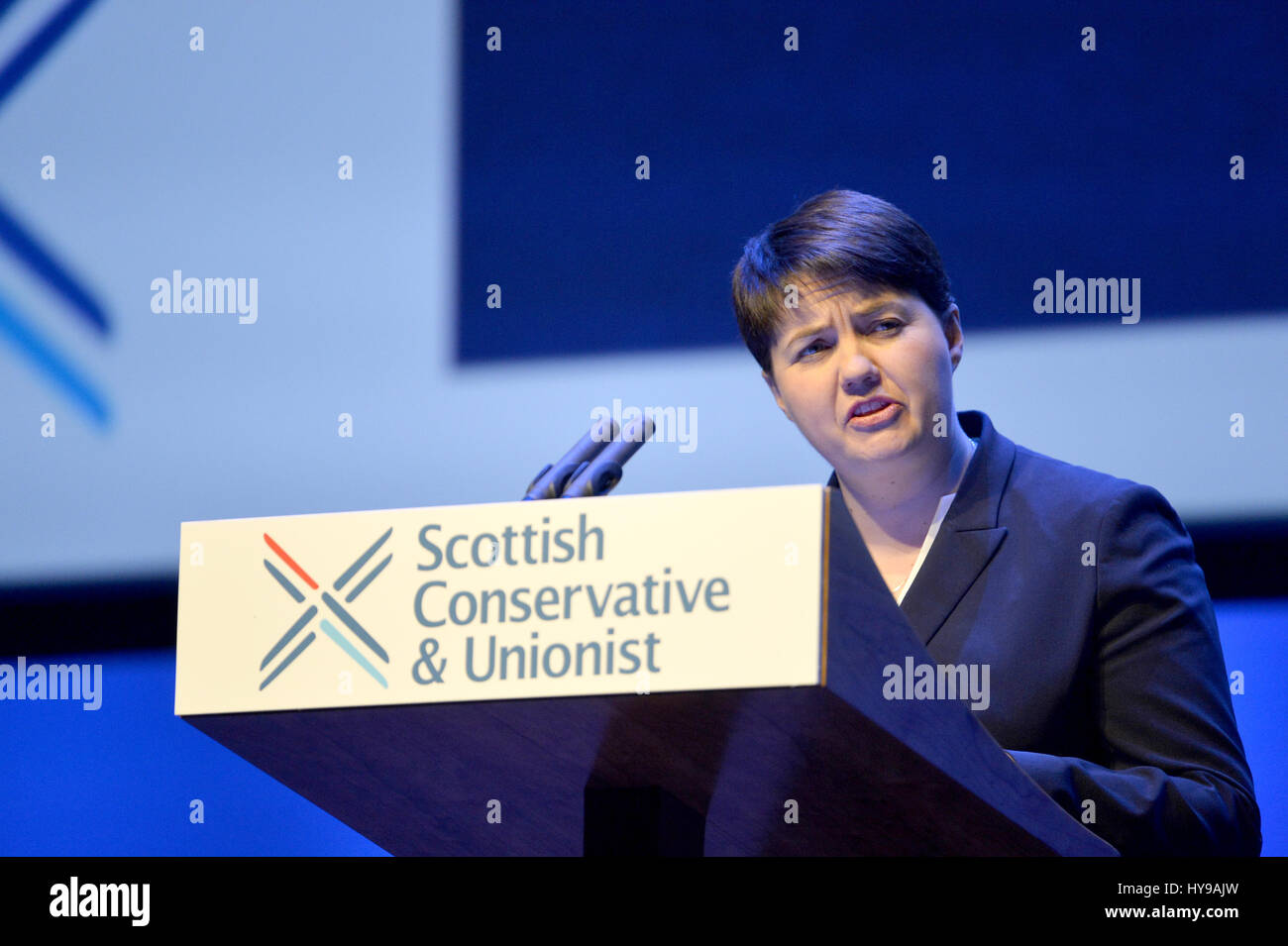 Ruth Davidson, leader of the Scottish Conservative Party, addressing ...