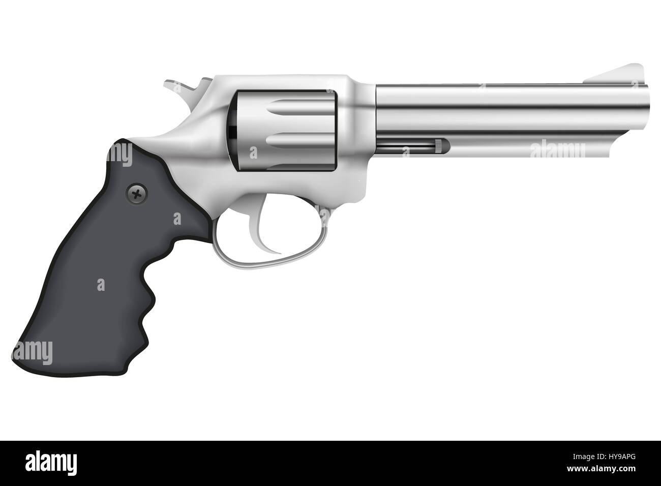 Big Revolver. Silver bright metal Stock Photo - Alamy