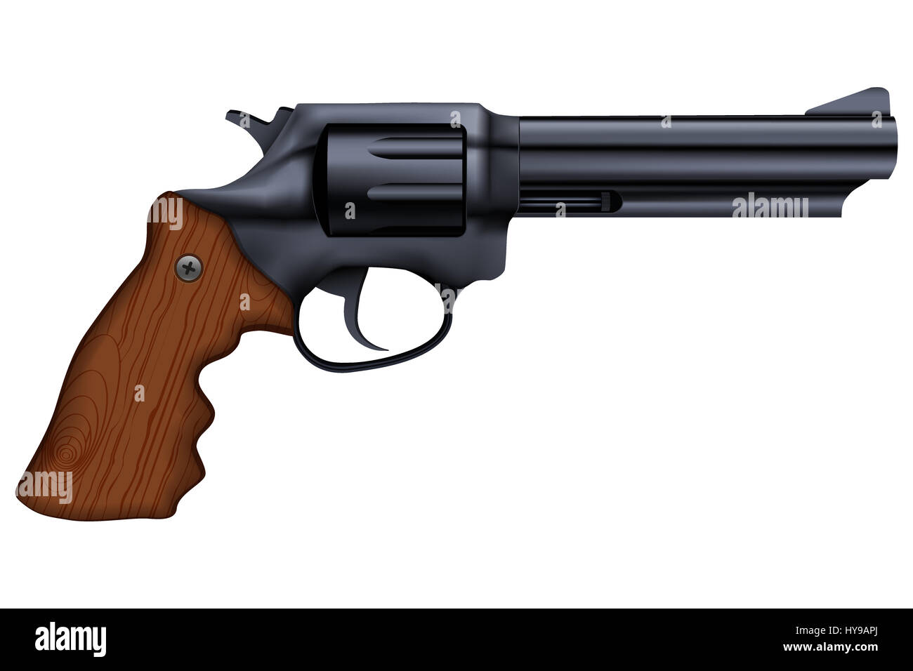 Big Revolver. Silver bright metal Stock Photo - Alamy