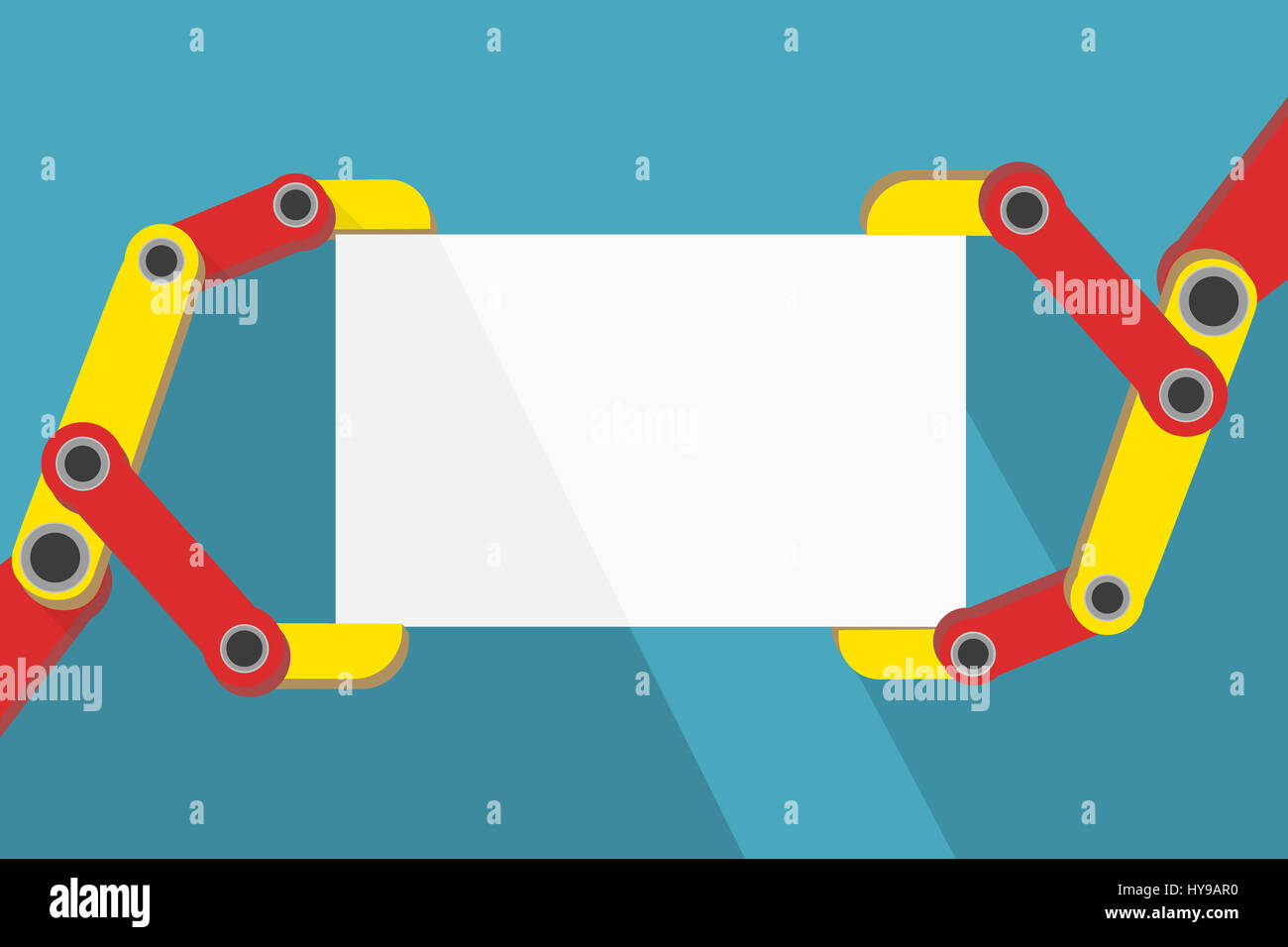 Robot hands holding blank sign with space for text Stock Photo - Alamy