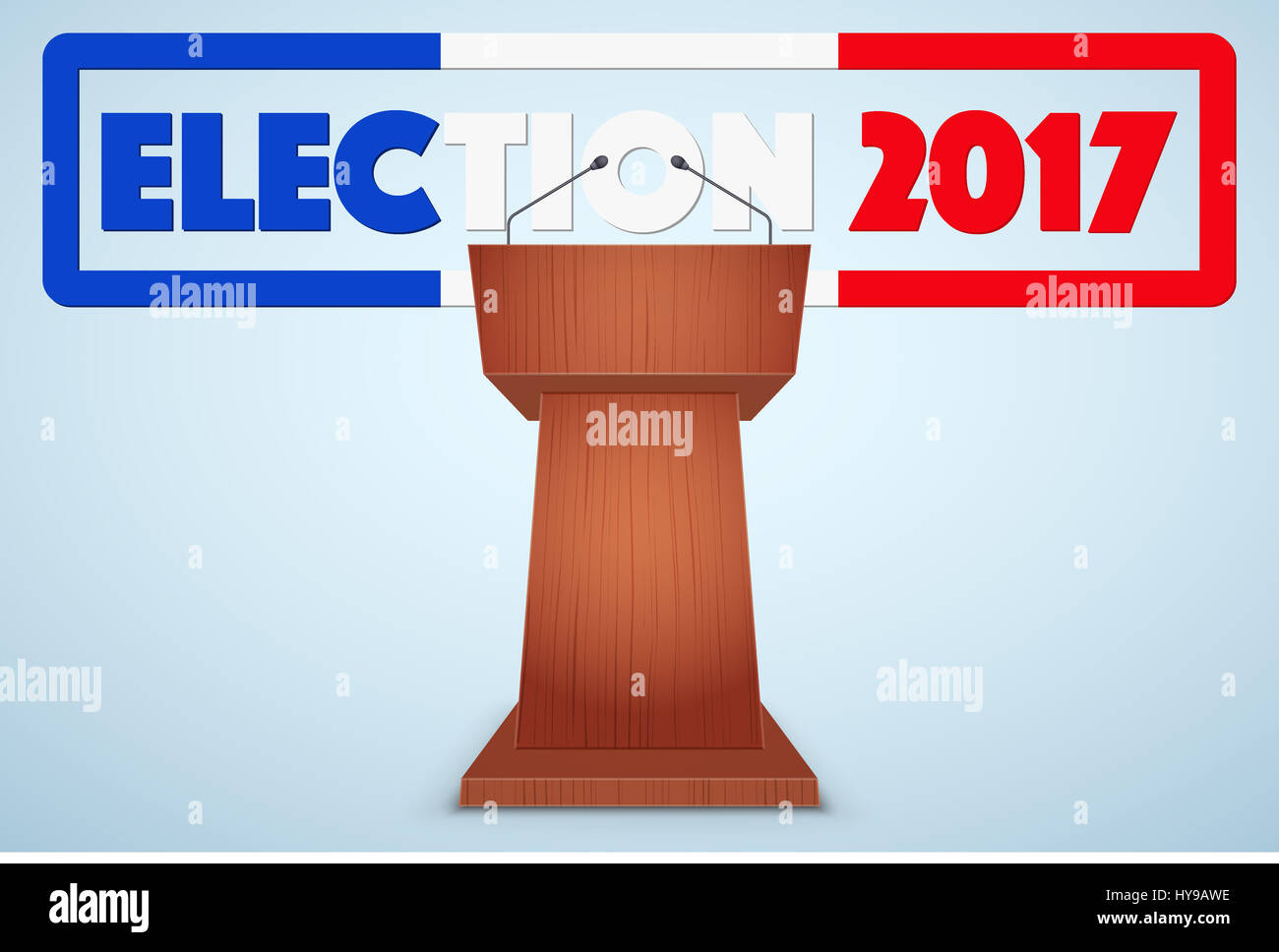 Podium Tribune with French Election Symbol Stock Photo - Alamy