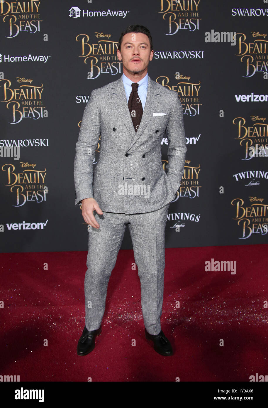 Luke Evans attending the World Premiere of Disney's 'Beauty and the ...
