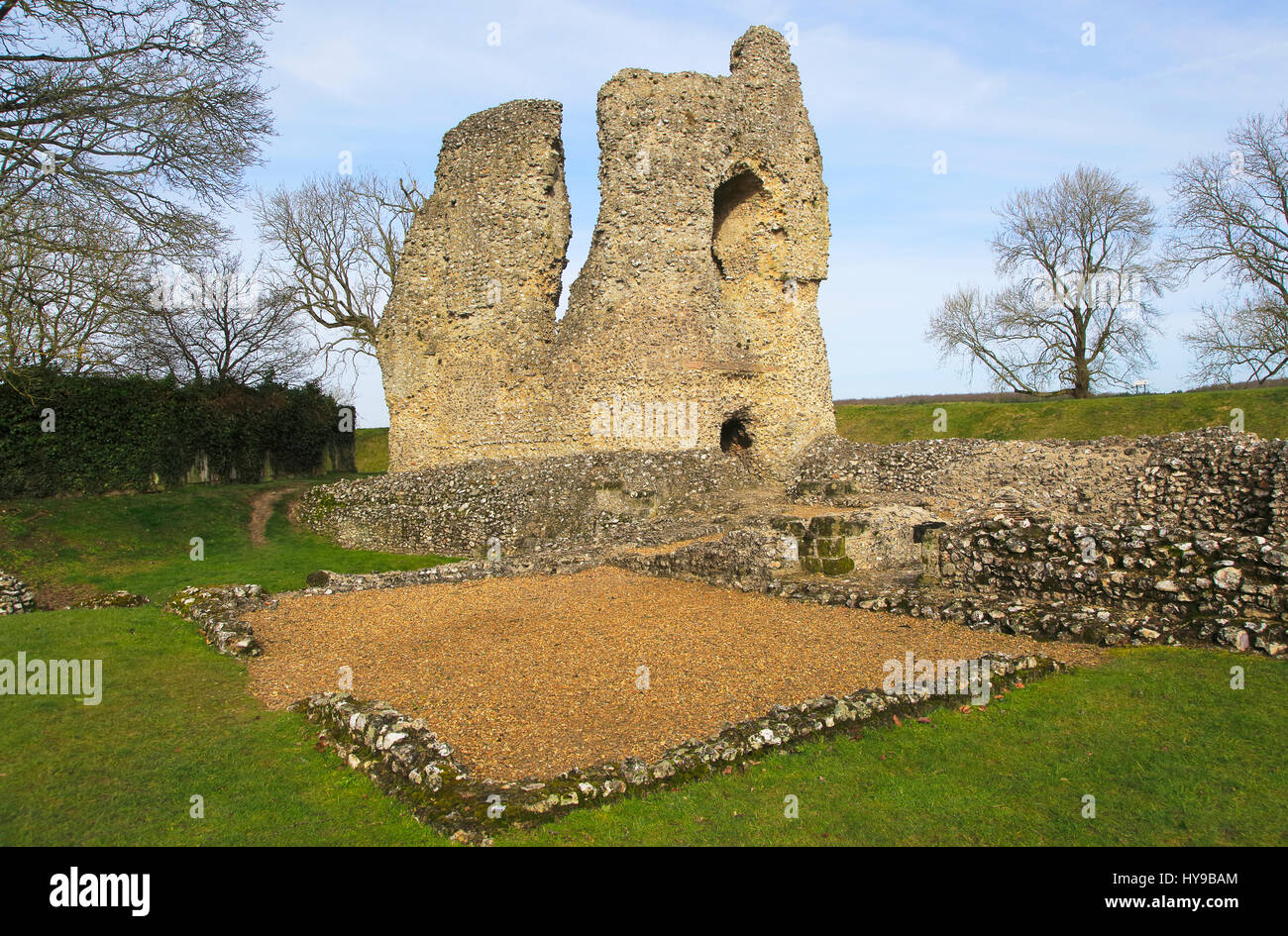 Ruined buildings of historic Ludgershall Castle, Wiltshire, England, UK ...