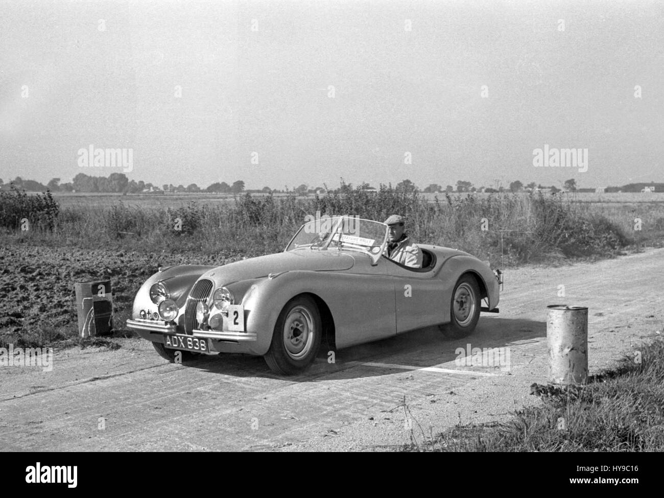 Jaguar XK120 , R.H.P. Alston. Felixtowe rally 1952 Stock Photo - Alamy