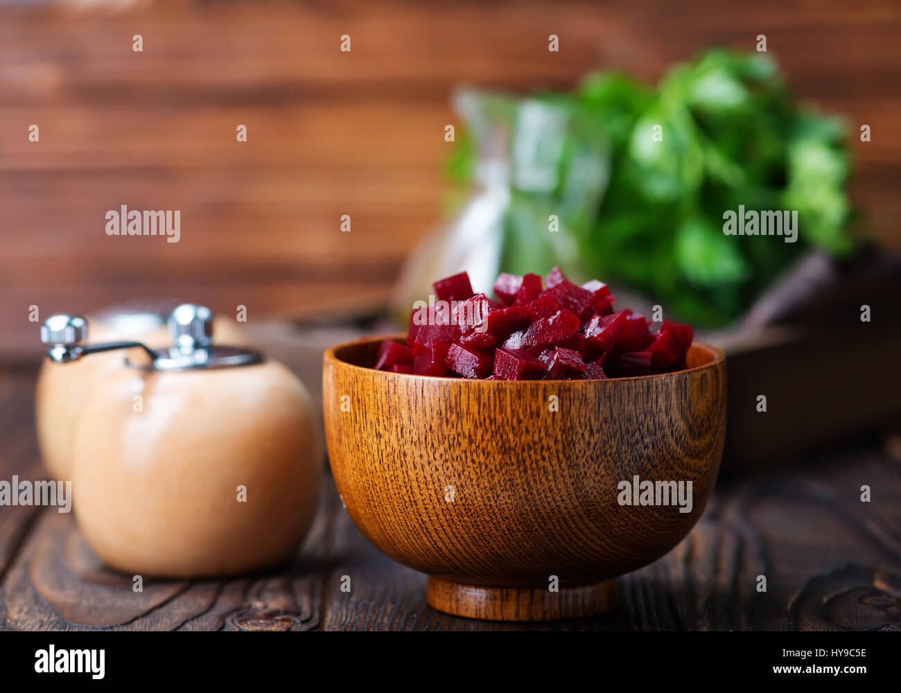 boiled beet, salad with beet and oil Stock Photo - Alamy