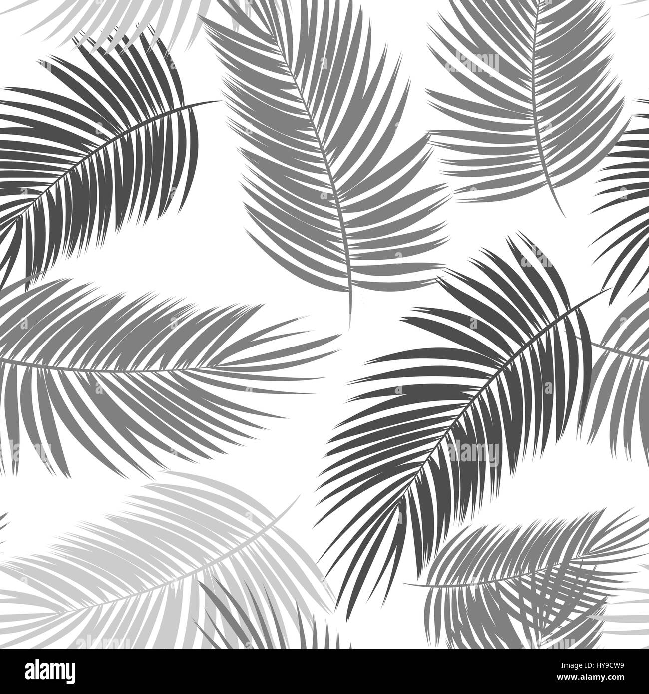Palm Leaf Vector Seamless Pattern Background Illustration Stock Vector