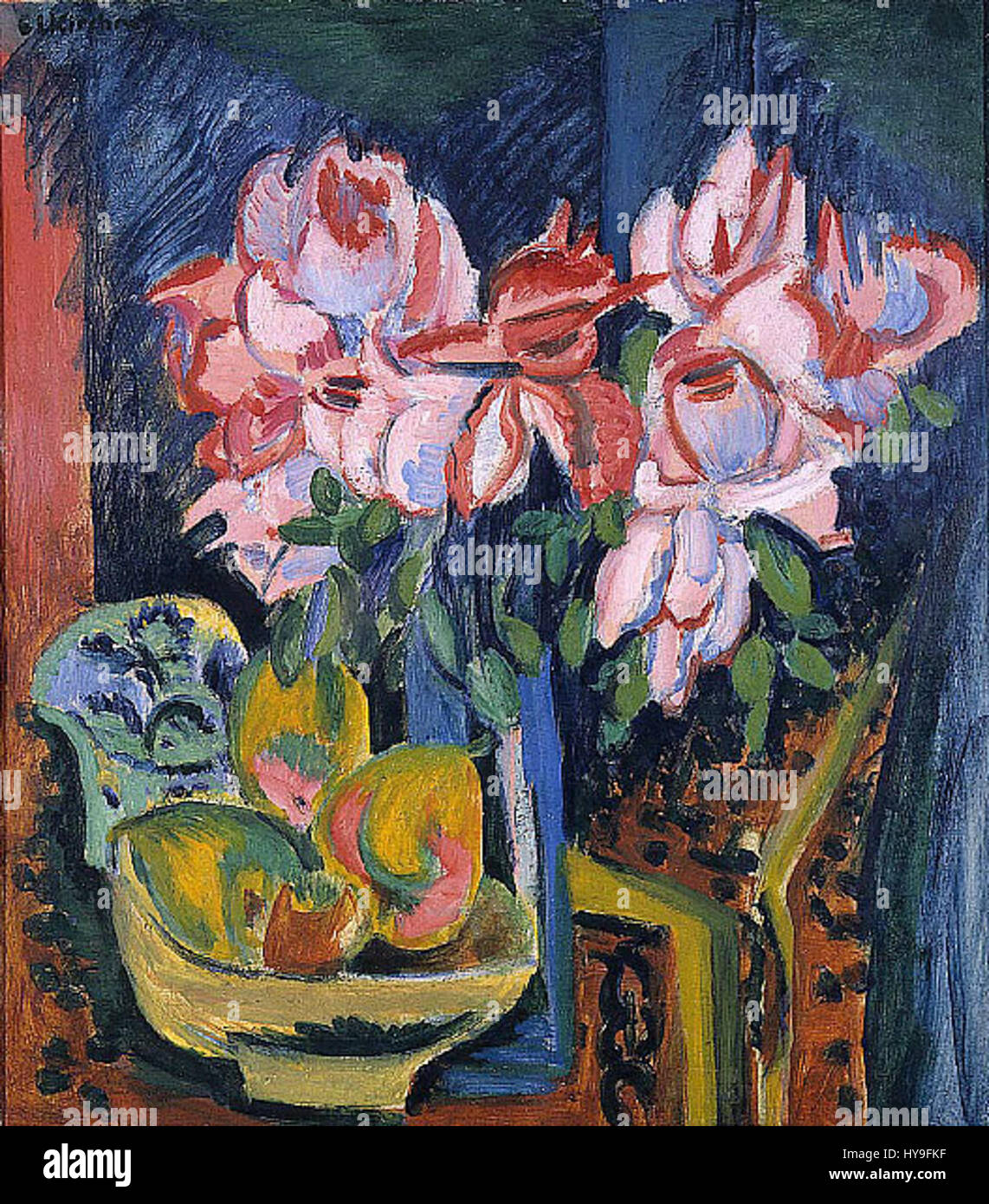‘Pink Roses’ by Ernst Ludwig Kirchner is a piece of early 20th-century ...