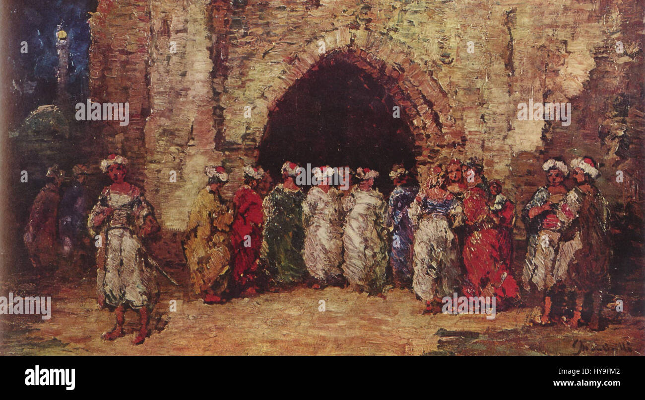 A work by Adolphe Joseph Thomas Monticelli, featuring his signature ...