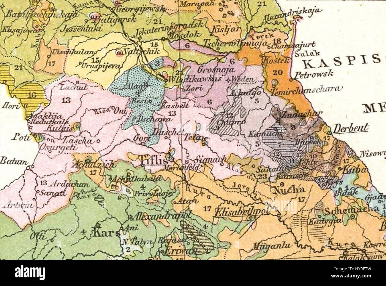 The 'Volkerkarte von Russland' (Ethnographic Map of Russia) created by ...