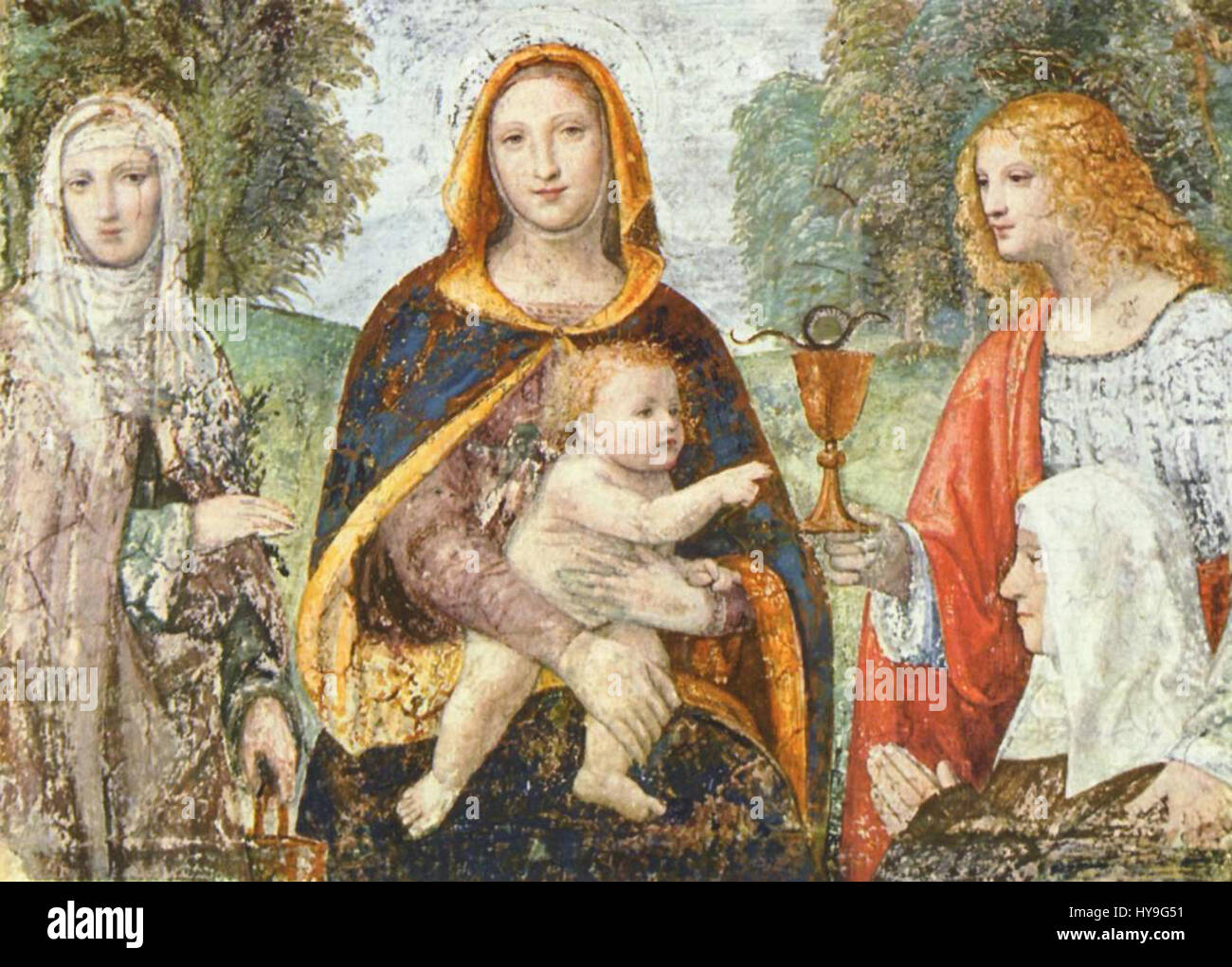 'Bernardino Luini 003' is a religious fresco or painting by the Italian ...