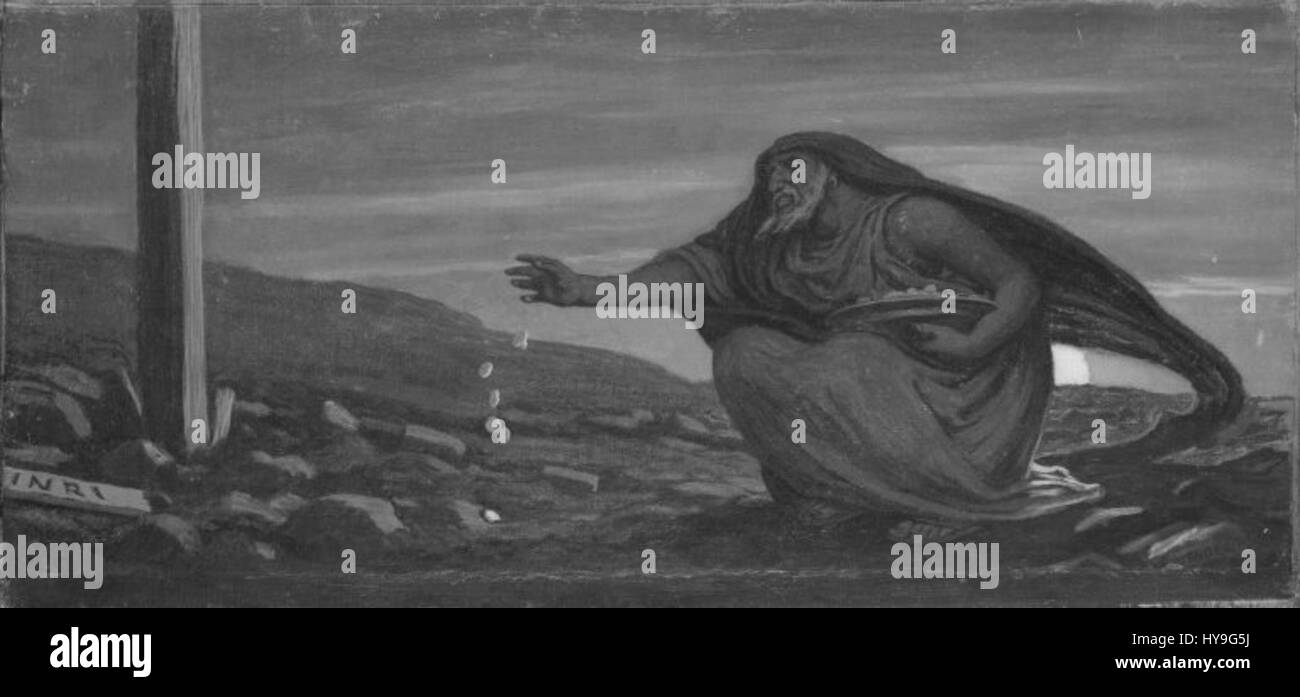 Elihu Vedder’s 'The Enemy Sowing Tares' depicts a symbolic scene based ...