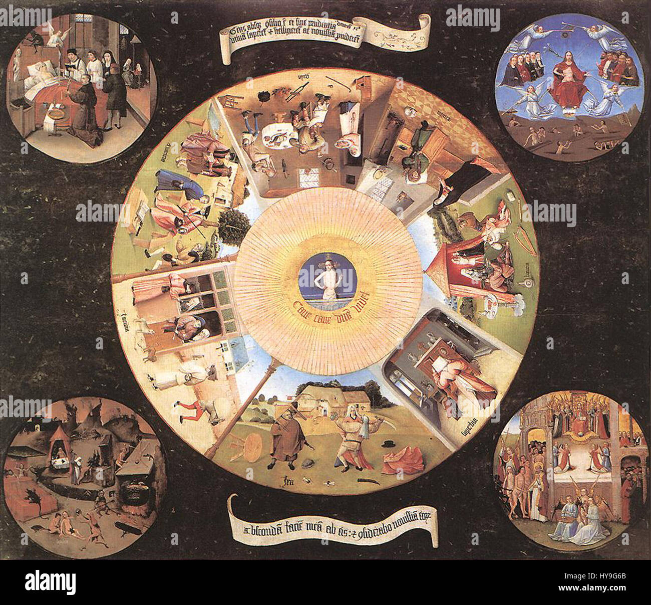 The 'Seven Deadly Sins' is a triptych painting by Hieronymus Bosch ...