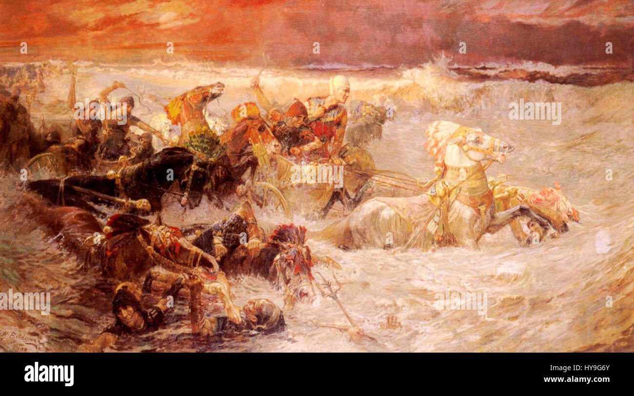 The painting 'Pharaoh's Army Engulfed by the Red Sea' by artist ...