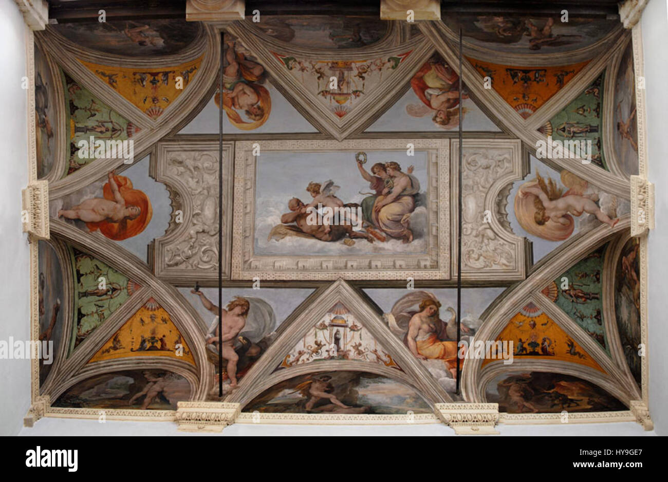 The painting 'Loggia Orsini' by Cavalier d'Arpino depicts an ...