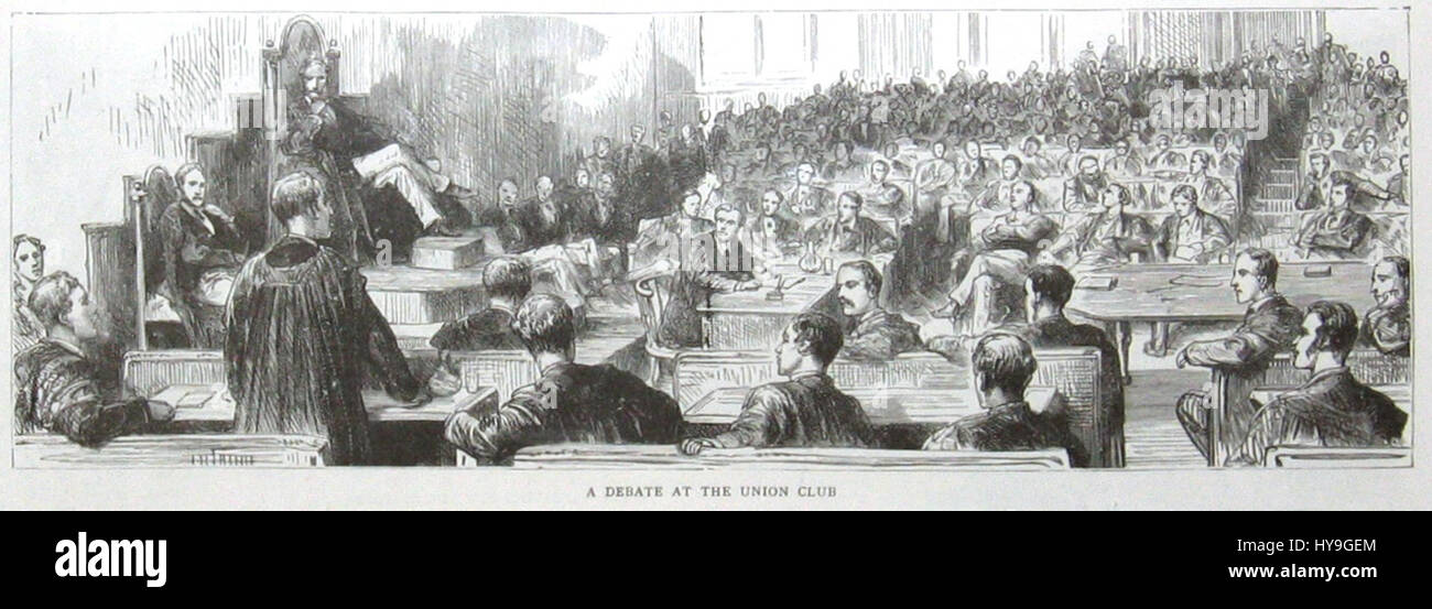 This painting captures a lively debate at the Union Club in 1887 ...