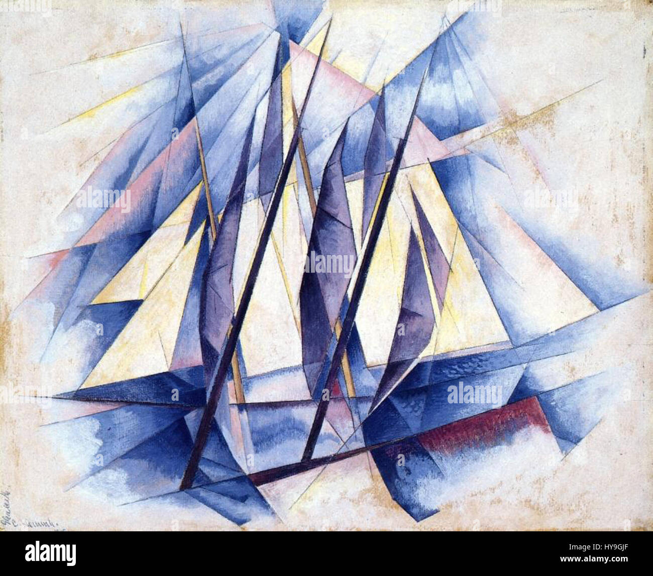 'Sail In Two Movements,' painted by Charles Demuth in 1919, is an ...