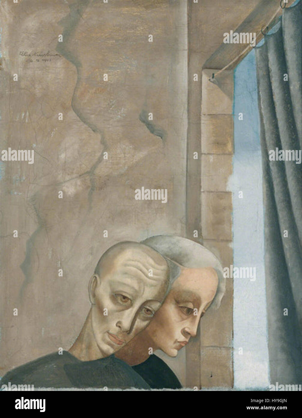 This poignant 1943 artwork depicts a grieving couple, capturing the ...