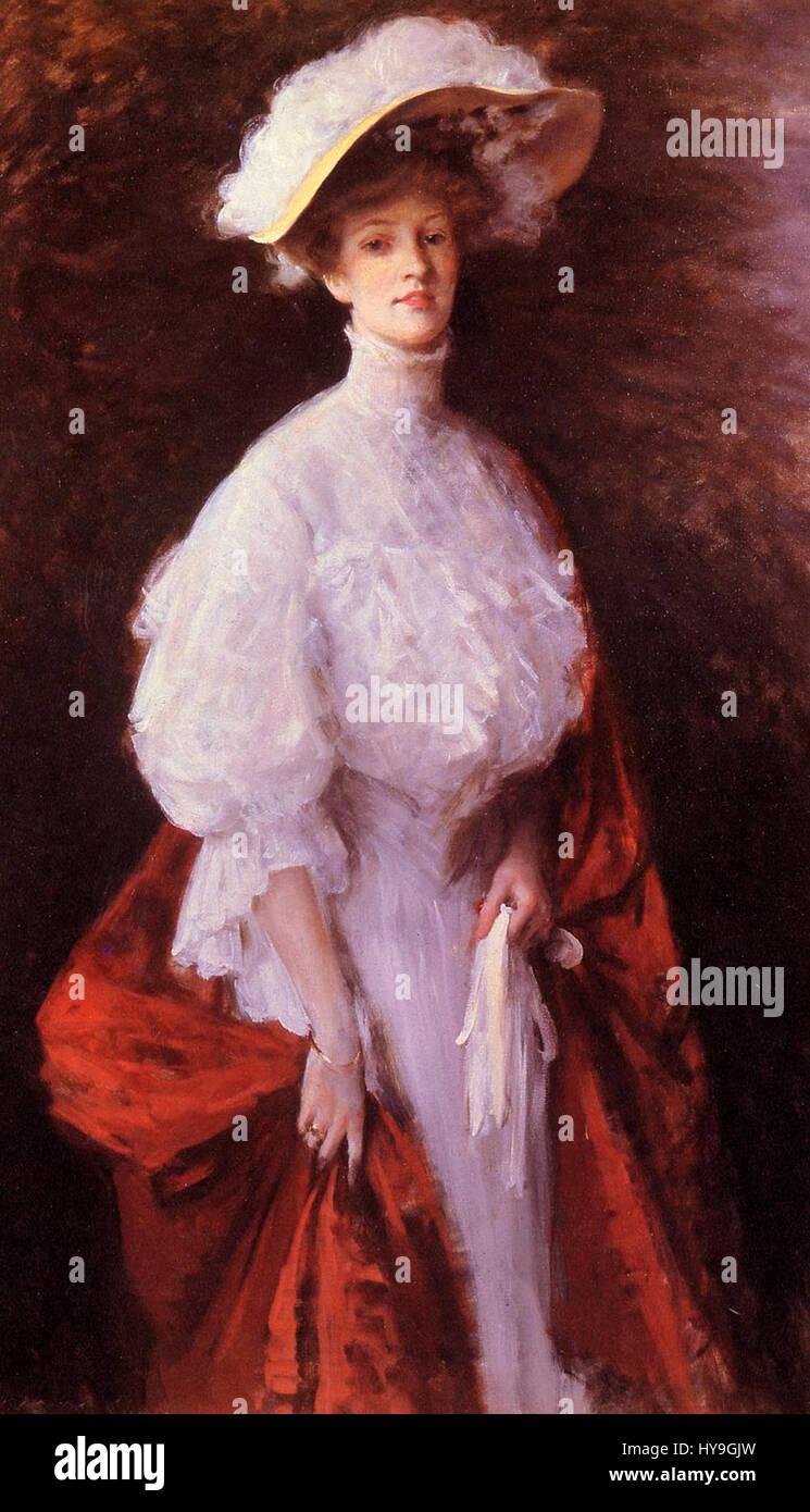 The portrait 'Miss Frances' by William Merritt Chase, painted in 1905 ...