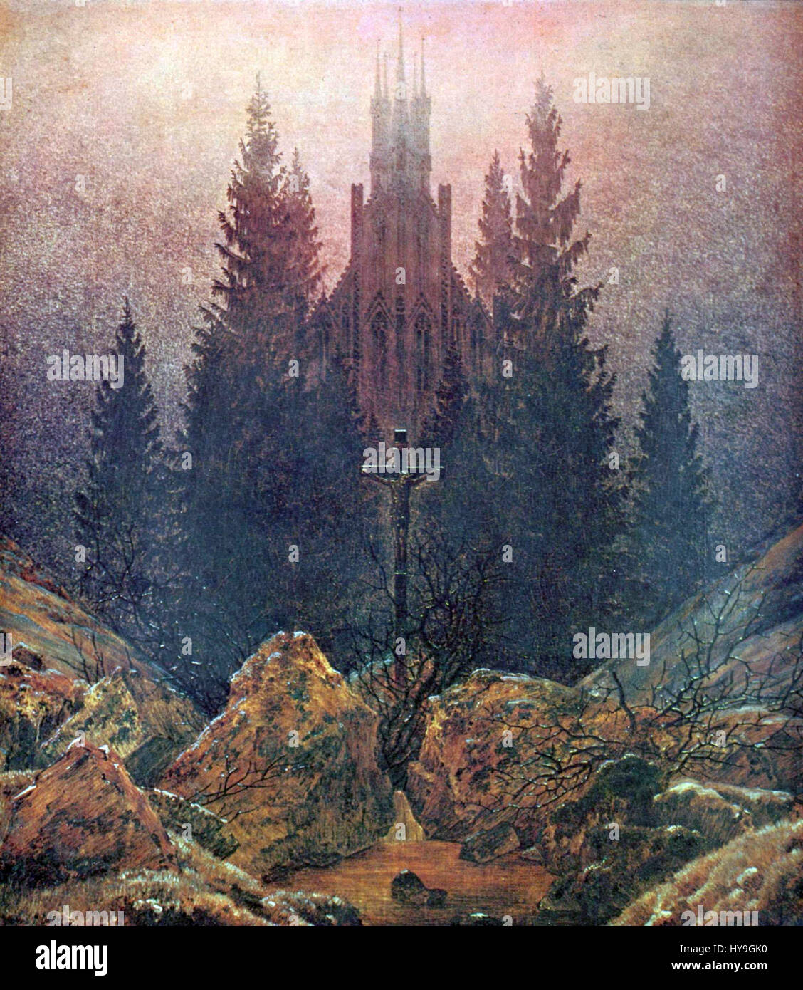 This artwork by Caspar David Friedrich features his signature style of ...