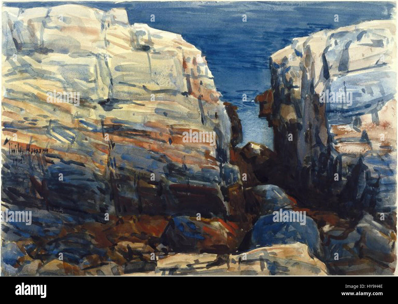 'The Gorge, Appledore' by Frederick Childe Hassam is an impressionistic ...