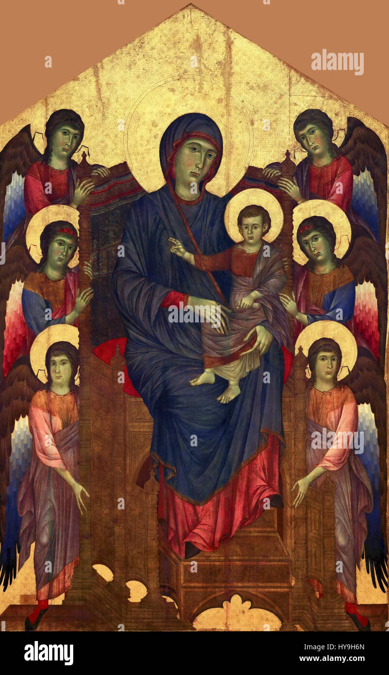 This work by Cimabue, an Italian artist from the 13th century, displays ...