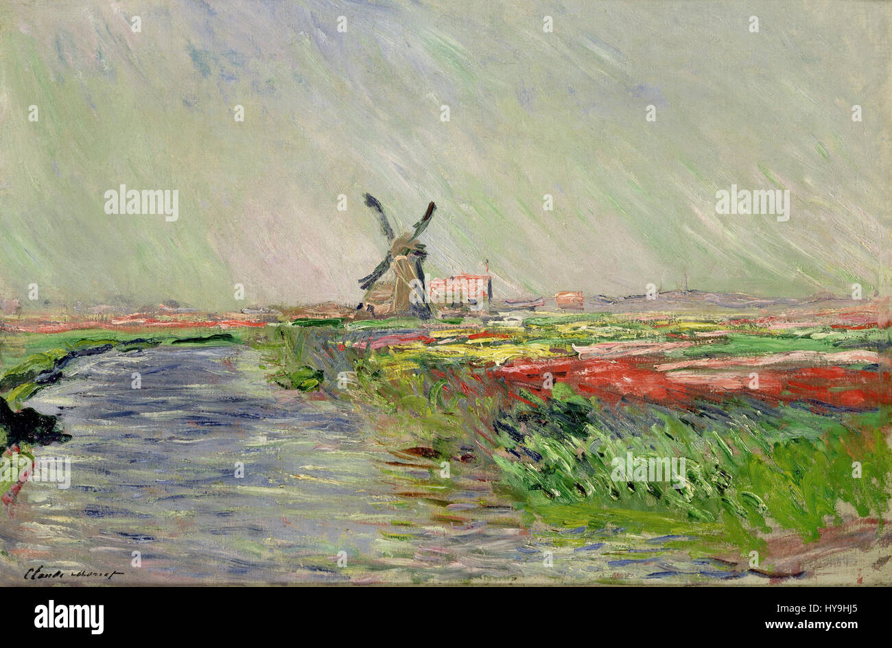 'Champ de tulipes en Hollande' by Claude Monet depicts a vibrant tulip ...