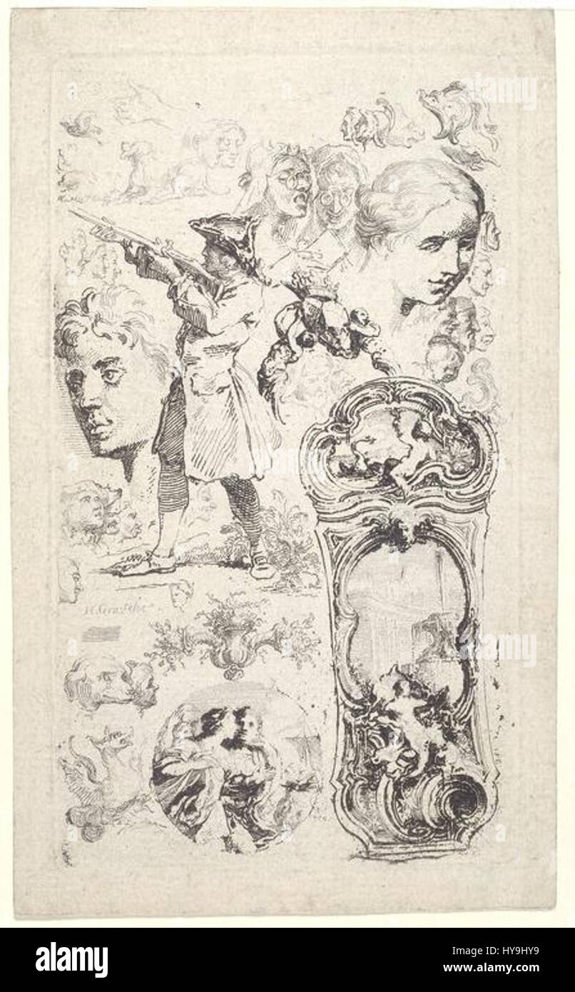 The etching by Gravelot, housed in the Victoria and Albert Museum ...