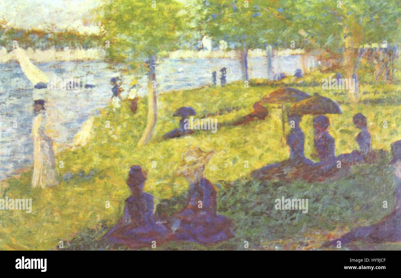 Georges Seurat's work, known for its pointillist technique, emphasizes color and form through ...