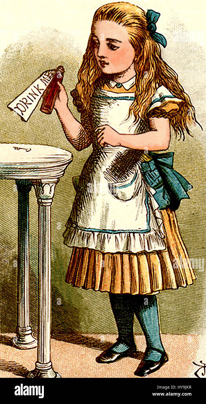 Alice in wonderland illustration drink hi-res stock photography and ...